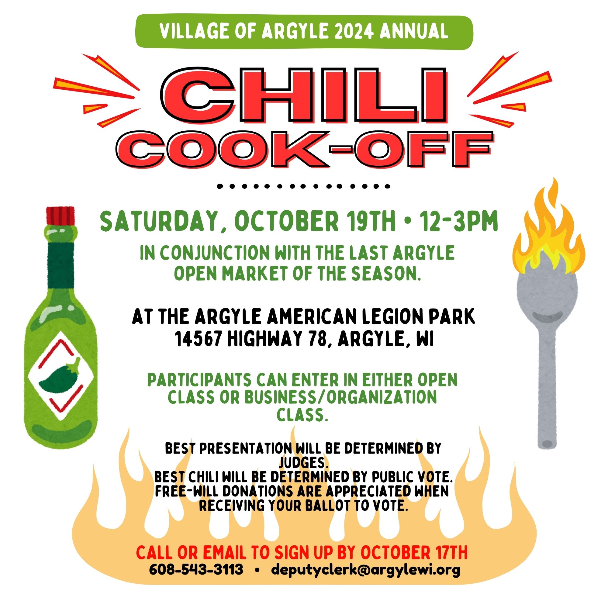 Annual Chili Cook-Off | Village of Argyle